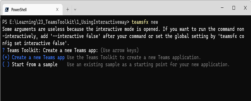 Using Teams Toolkit CLI For Creating Teams Tab