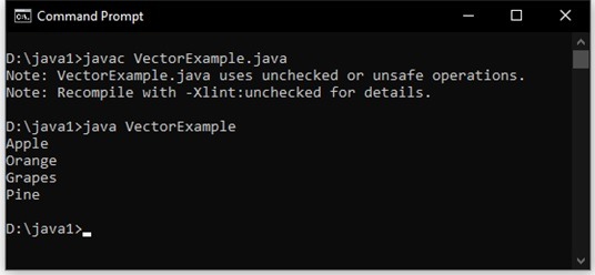 Vector Class and the Stack Class in Java Collections