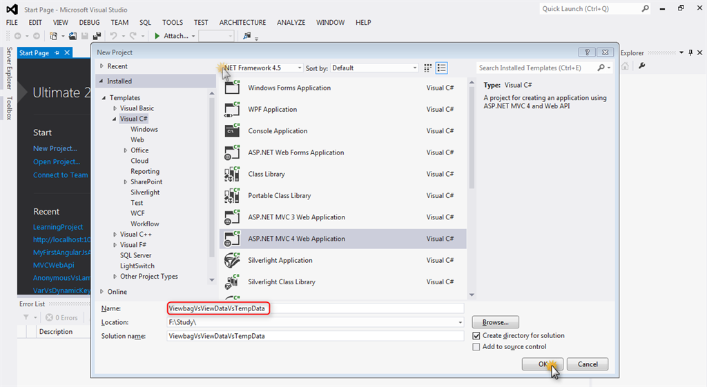 ViewData Vs ViewBag Vs TempData