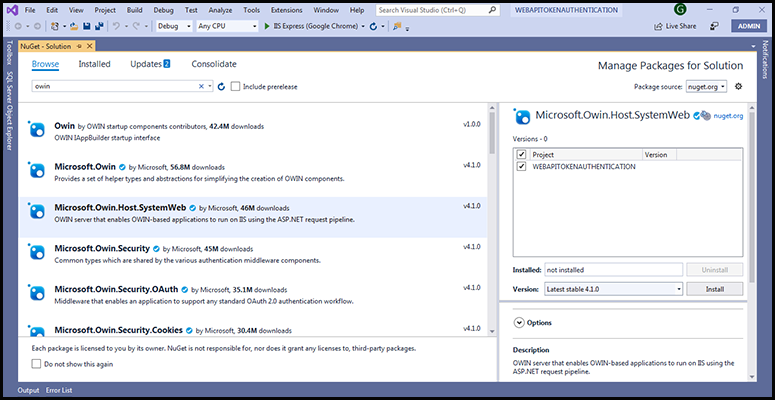 Web API Token Based Authentication