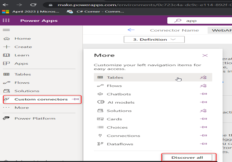 Web Api Using Power Apps Custom Connector 