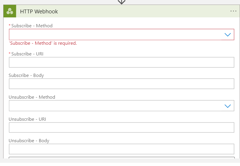 Webhook pattern for an Azure Logic App