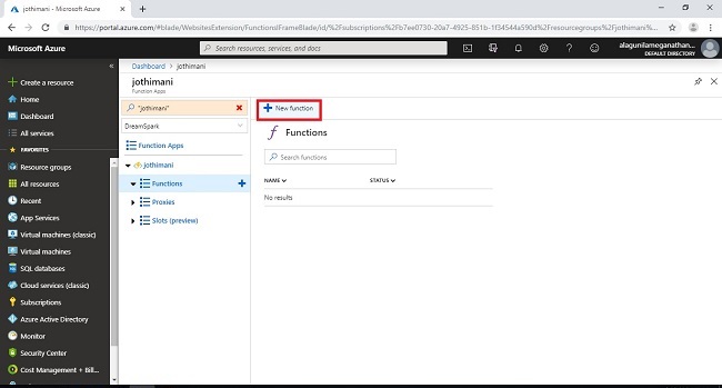Working With Azure Function App