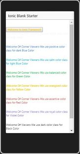 Working With Color Classes In Ionic Blank App Using Visual Studio 2015
