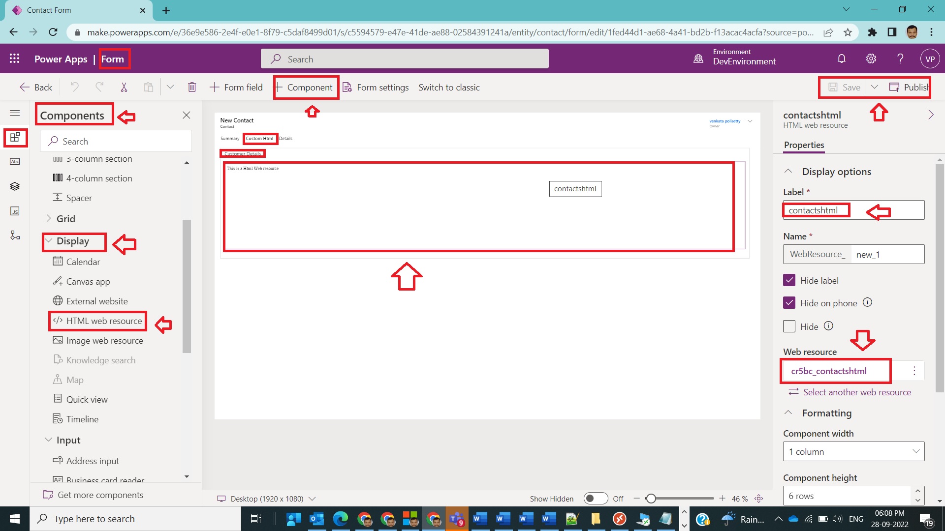 Working With HTML Webresource In Dynamics CRM