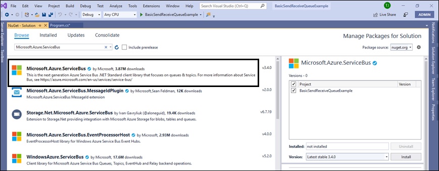 Working With Queue - Azure Service Bus