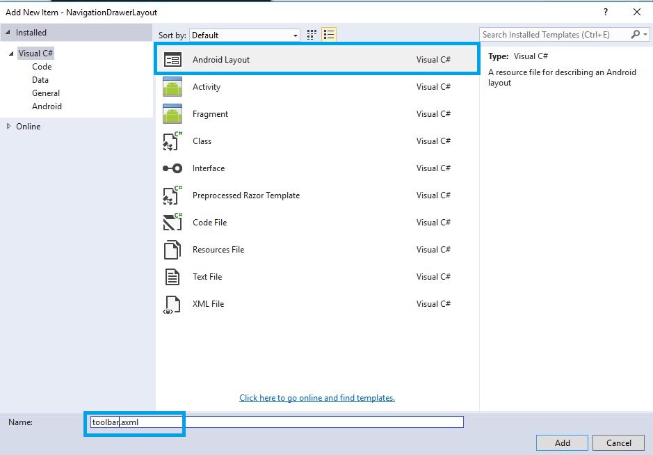 Xamarin Android: Create Android Navigation Drawer Layout Using Support Design