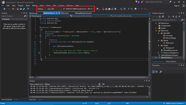 Xamarin.Android - FrameLayout View Using Visual Studio 2017