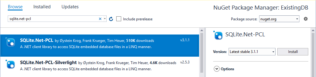 Xamarin Android - Working with Existing DB