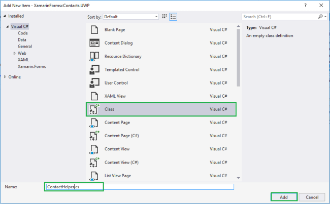 Xamarin.Forms - Contact Picker Using DependencyService
