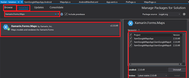Xamarin.Forms - Google Maps API