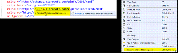 XAML Highlight Features In Visual Studio 2017