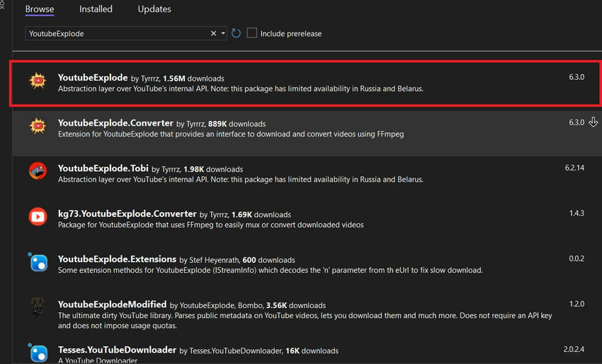 Youtube Video Downloader Using C Console Application